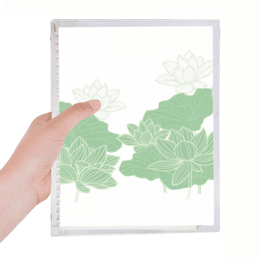 lotus flower line flower notebook loose diary refillable journal ...