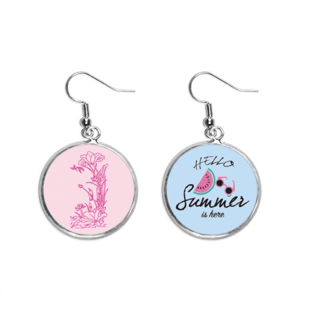 lotus lotus flower bird water earring drop summer watermelon earring ...