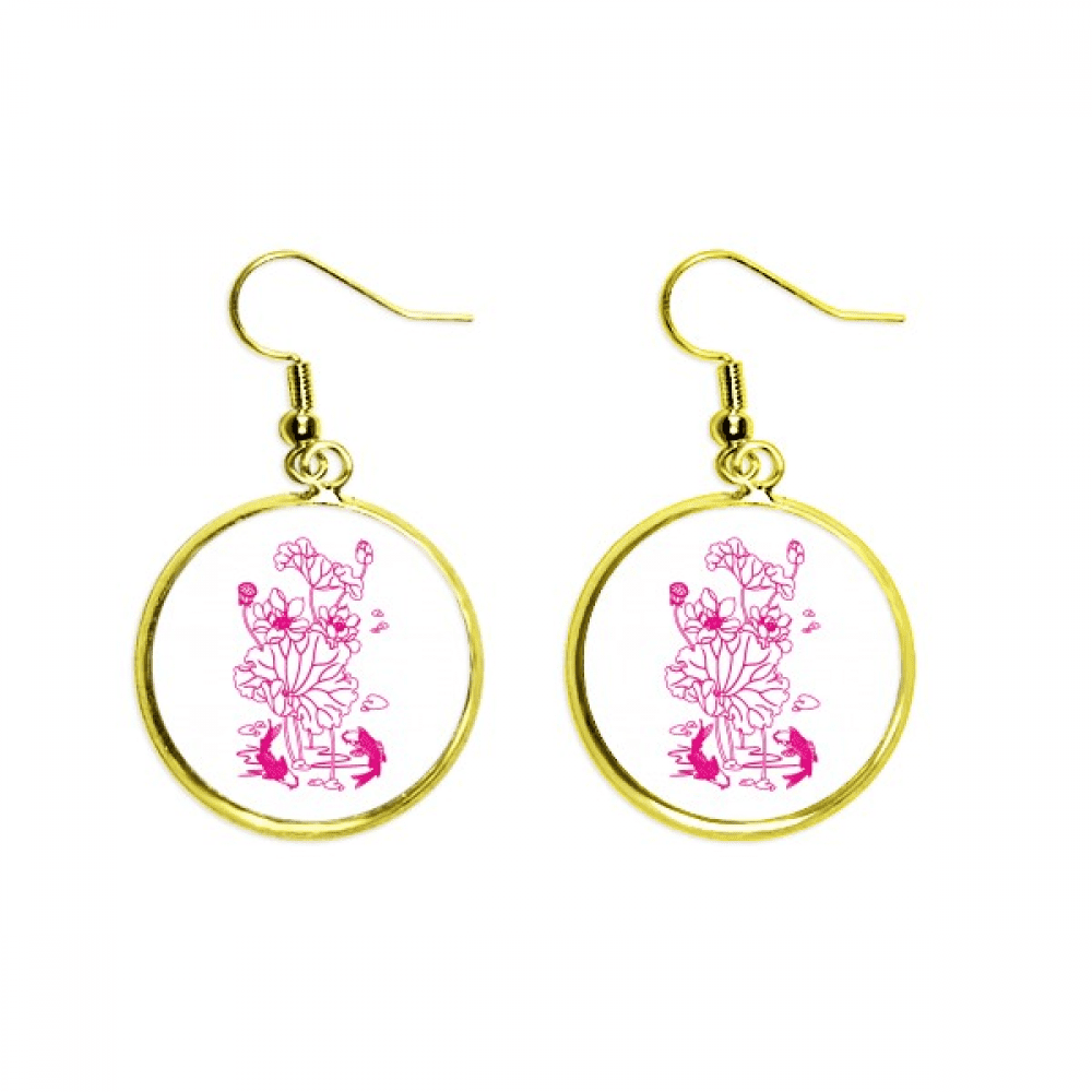 lotus lotus flower lotus root fish water earring dangle en drop earring ...