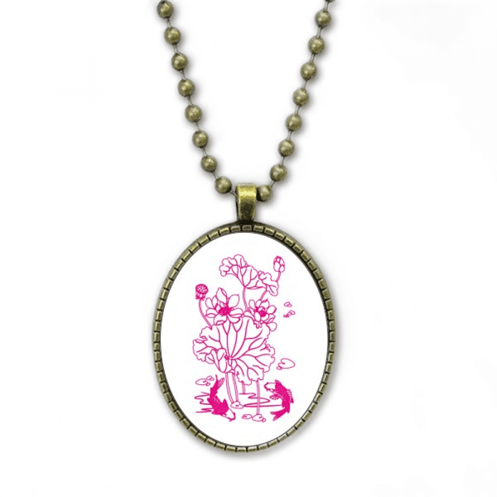 lotus lotus flower lotus root fish water necklace vintage chain bead ...