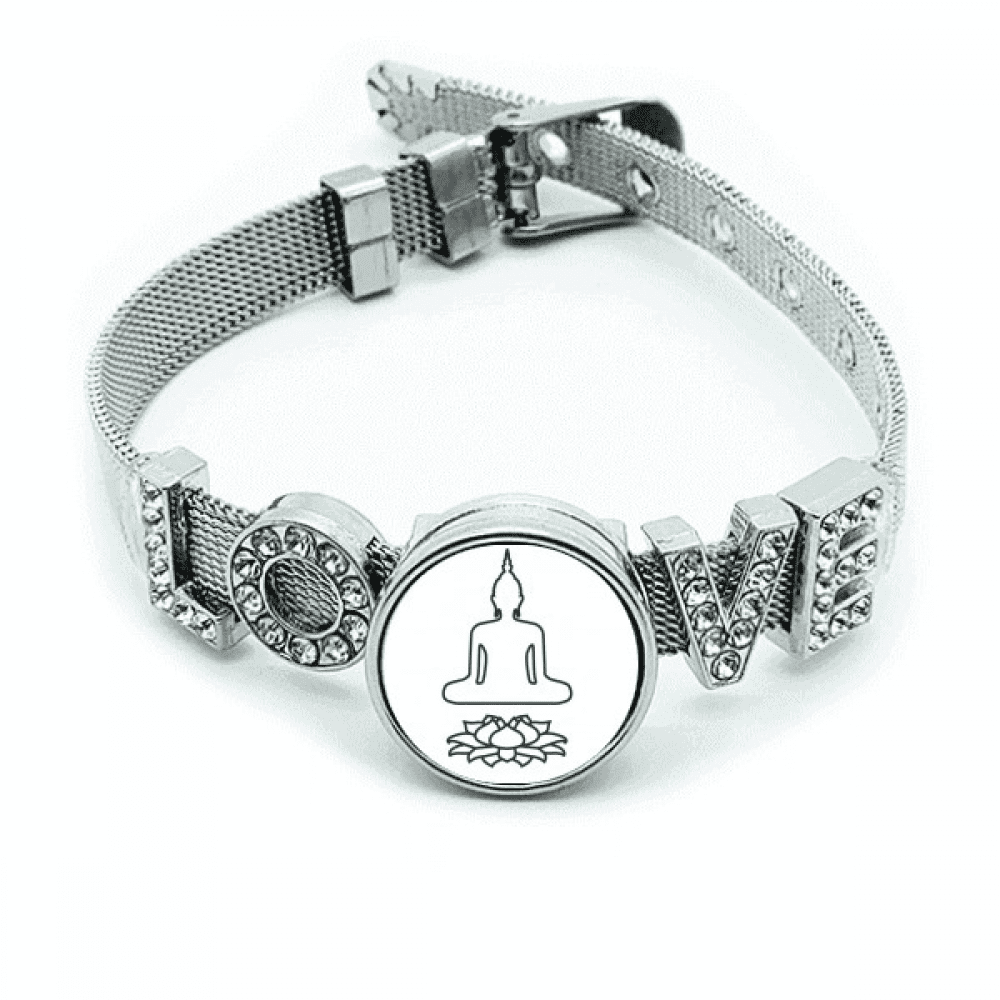 lotus thr meditation thinking Bracelet Wristband Crystal Love ...
