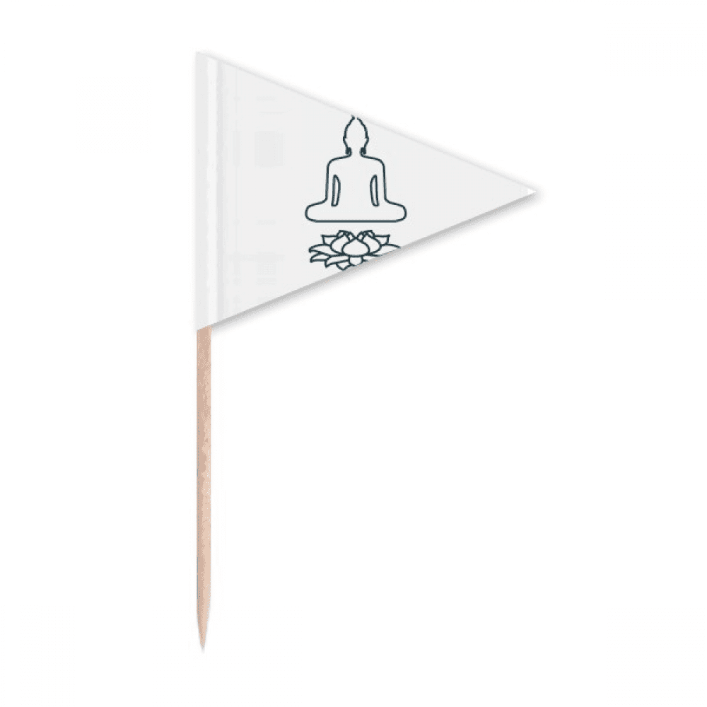 lotus thr meditation thinking Toothpick Triangle Cupcake Toppers Flag ...