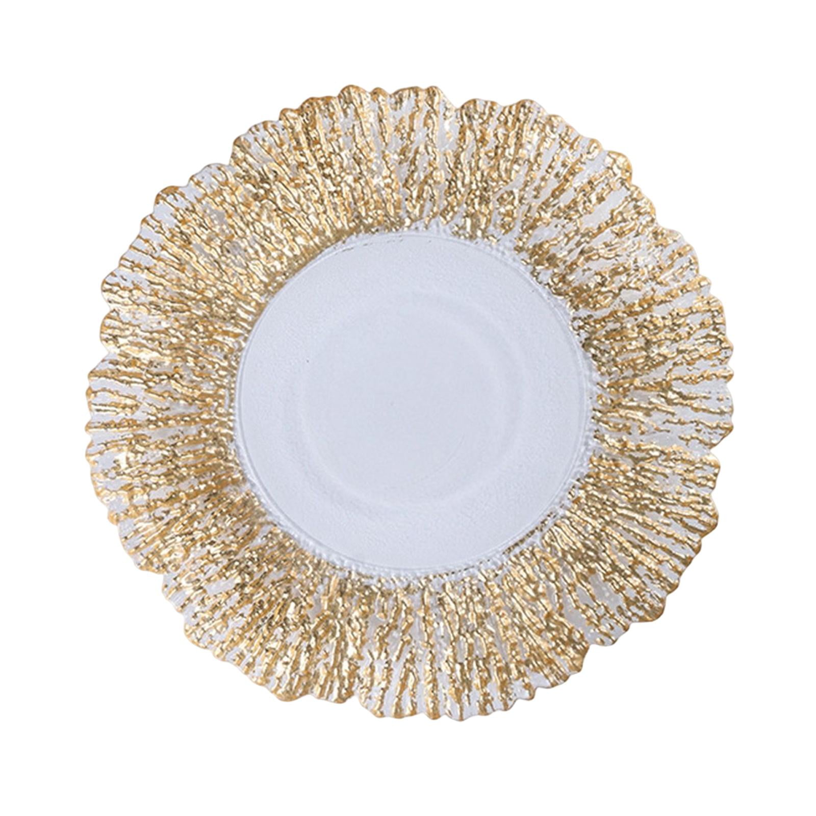 loviver_au Glass Round Dish Serving Tray Reception Pans Service Platter ...