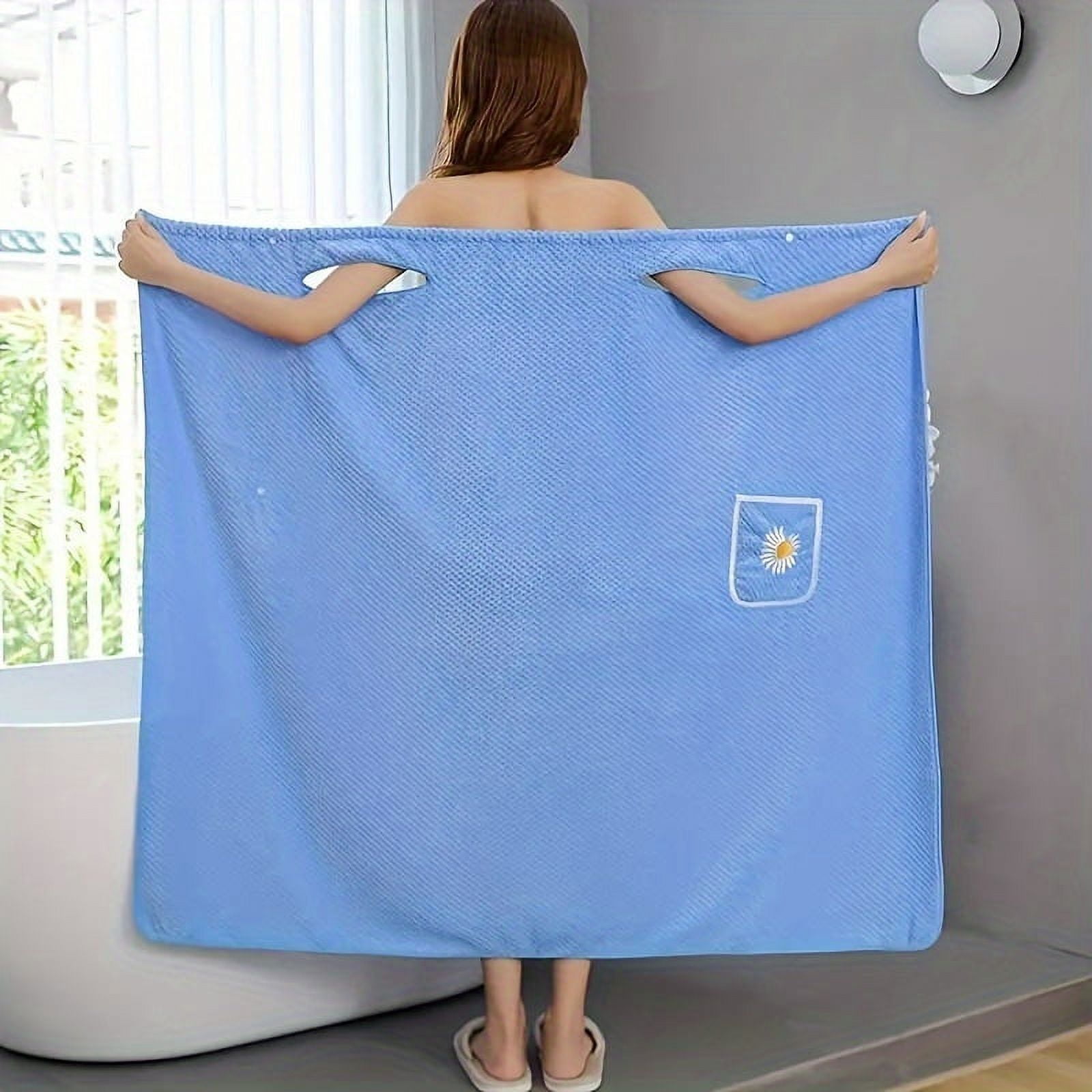 loyun 1pc Vibrant Daisy Print Quick-Dry Bath Towel Wrap Dress - Super ...