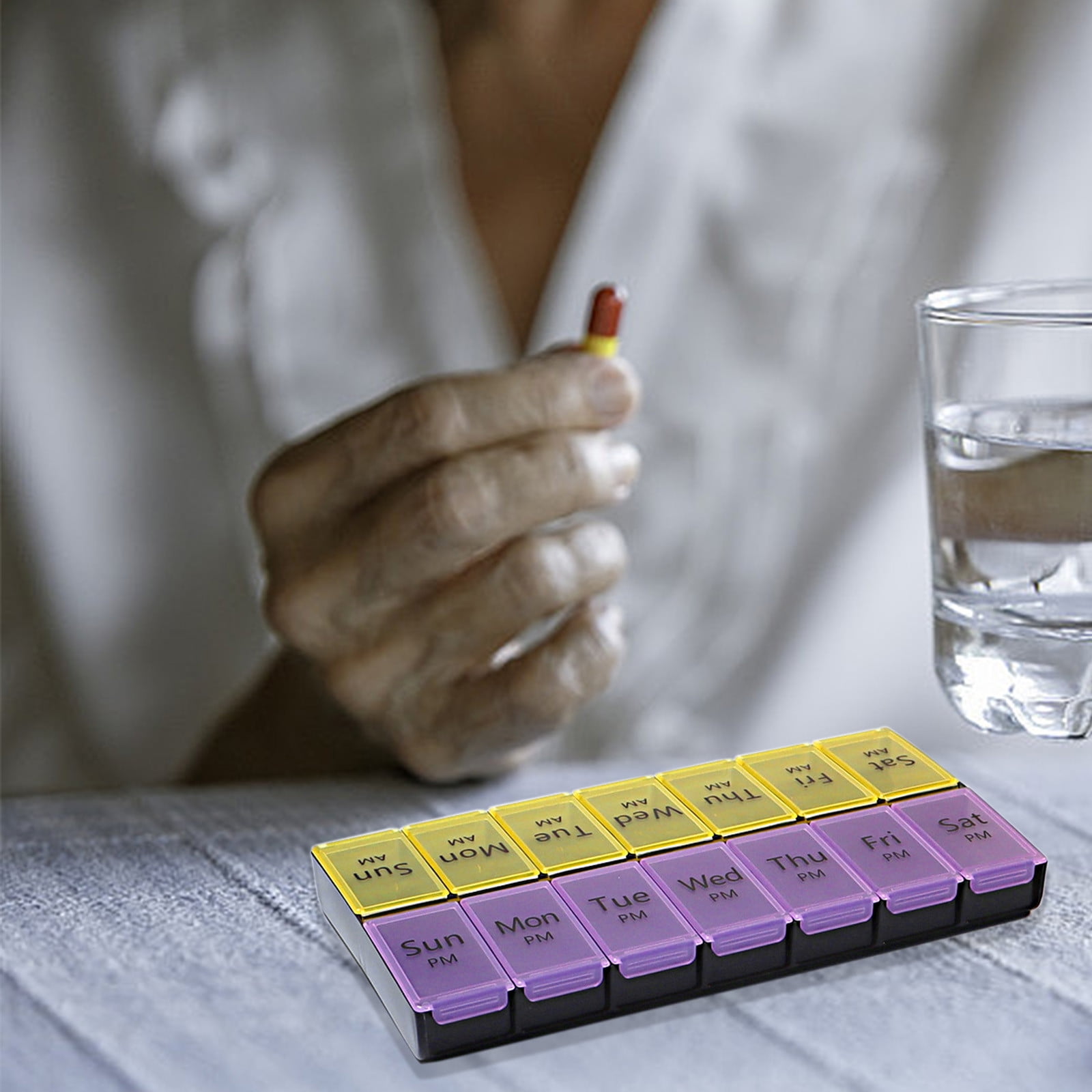 lrirke One week 14-pack Pill Box, Packaging Box Large Capacity 7-day ...