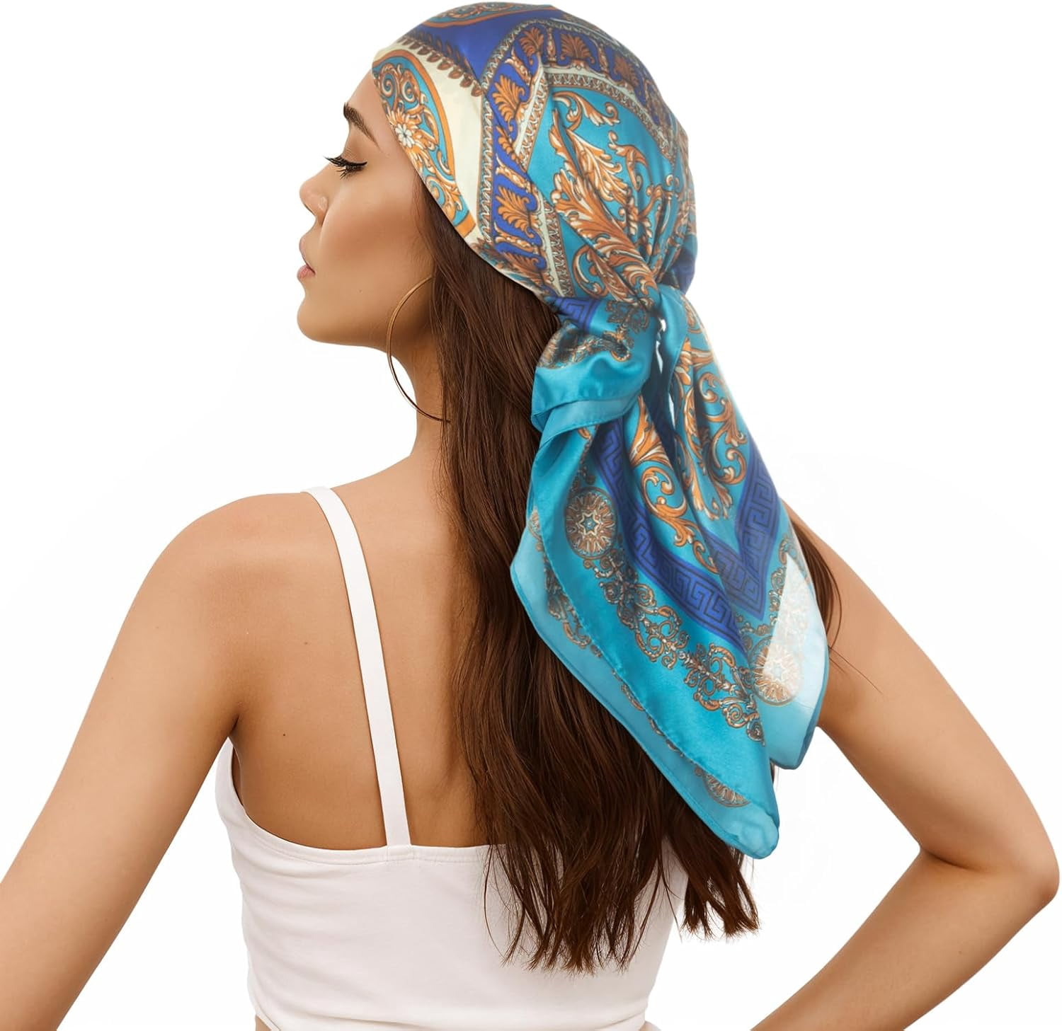 lsaertla Women Head Hair Scarf Like Satin Silk Scarf Sleeping Hair ...