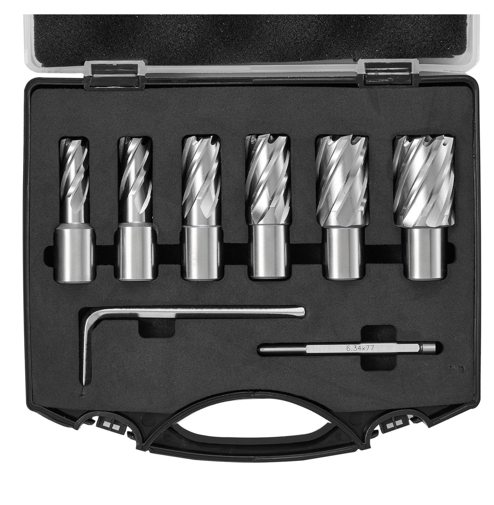 lshhh Annular Cutter Set 6pcs, 1/2"-1-1/16" Mag Drill Bits, Weldon Shank, M2AL High-Speed Steel ...
