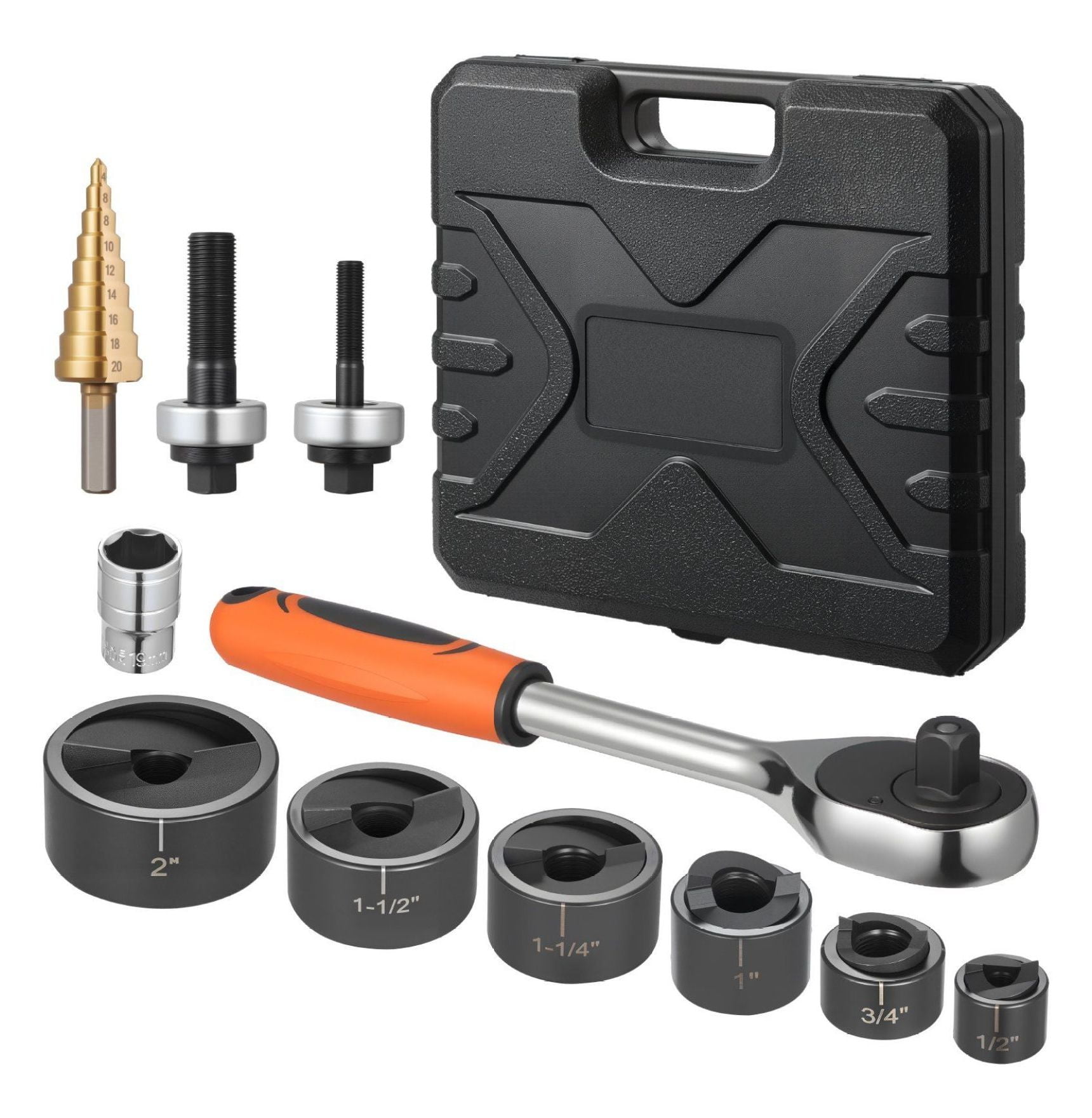 lshhh Knockout Punch Set 1/2-2 Inch, SLUG-Buster Ratchet Punch Kit, 6 ...