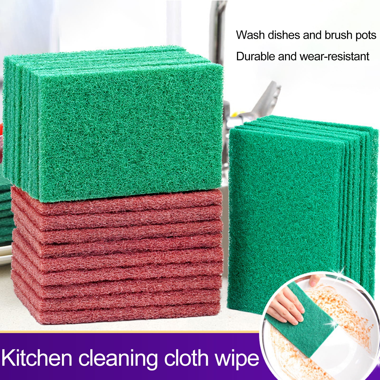 lsiaeian 10/40Pcs Scouring Pad, Dish Scrubber Scouring Pads,4 x 6 inch ...