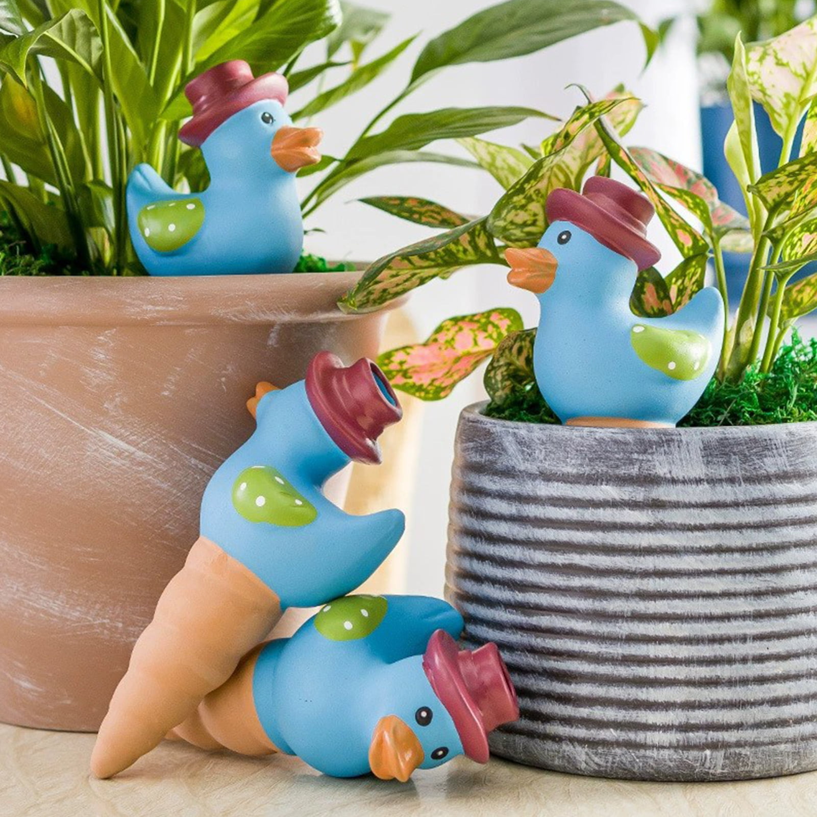 lsiaeian 4 Pcs Self Watering Spikes Duck Shaped Plant Watering Globes ...