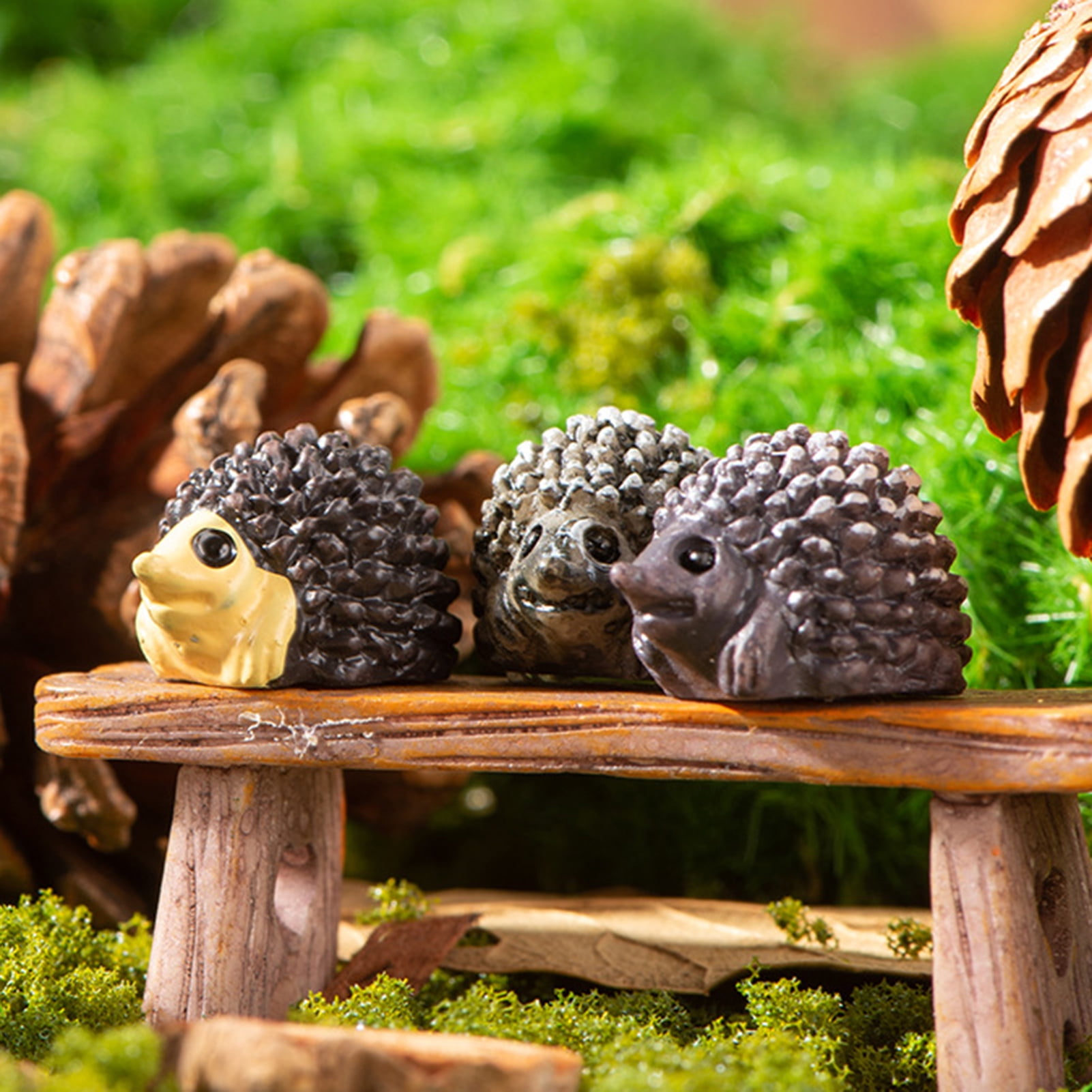 lsiaeian 40Pcs Mini Hedgehog Statue Cute Resin Miniature Hedgehog ...