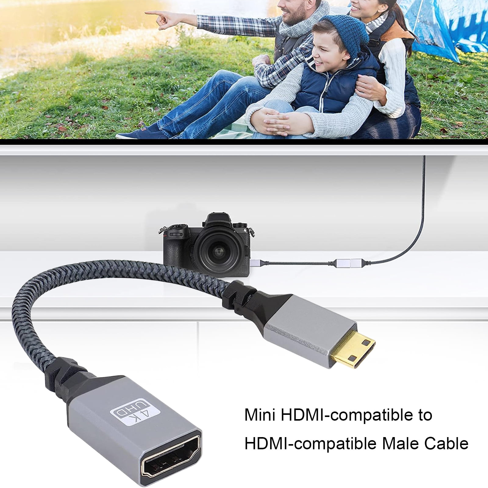 lsiaeian 4K 60Hz Mini -compatible to -compatible Male Cable Support ...