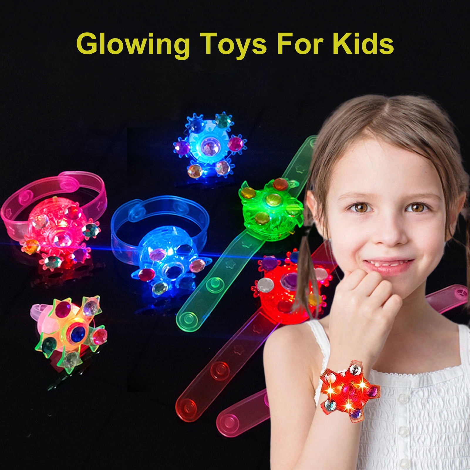 lsiaeian 5Pcs Fidget Spinner Bracelets for Kids Glow-in-the-Dark Fun ...