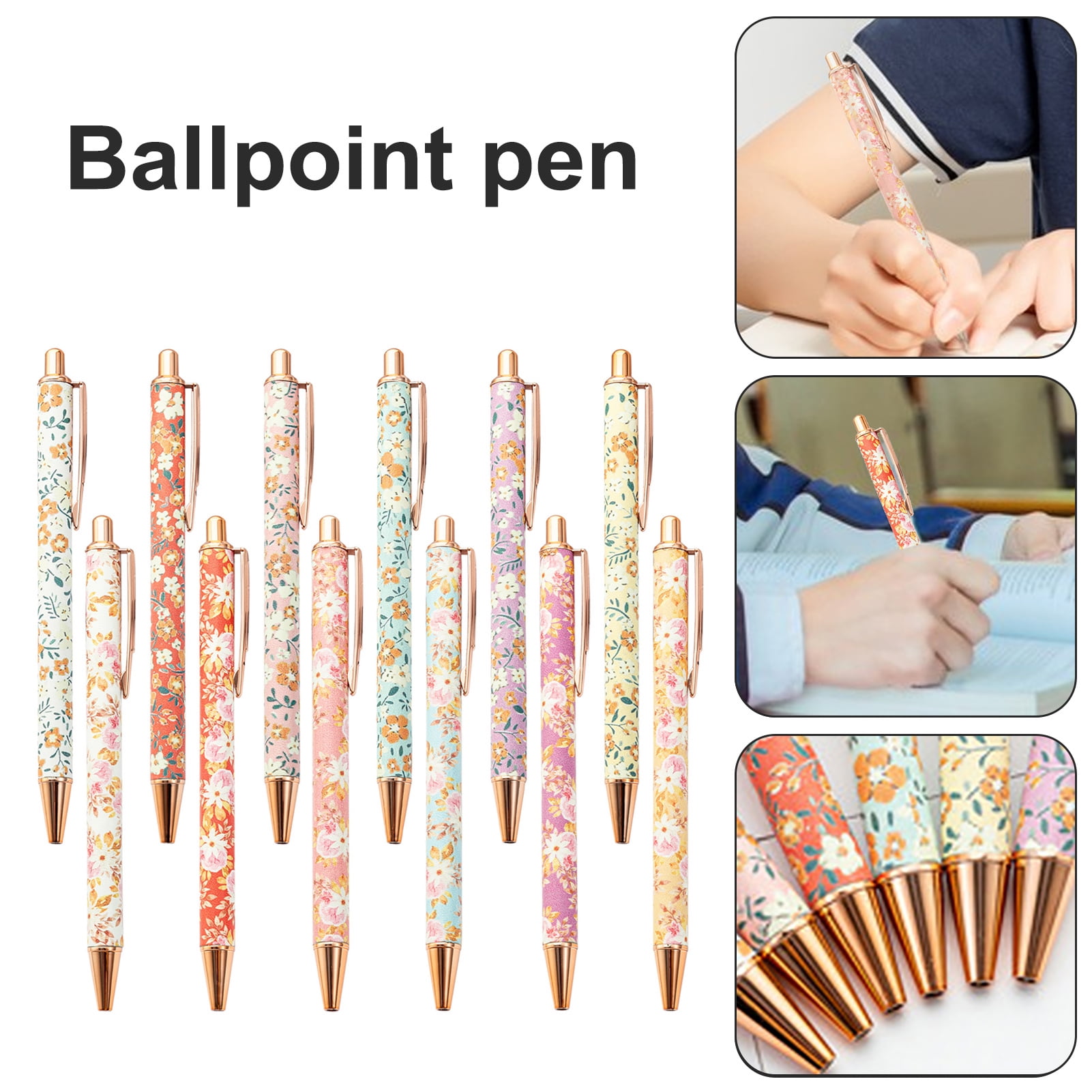 lsiaeian 6Pcs Ballpoint Pen Floral Pattern Signing Pen Smooth Writing ...