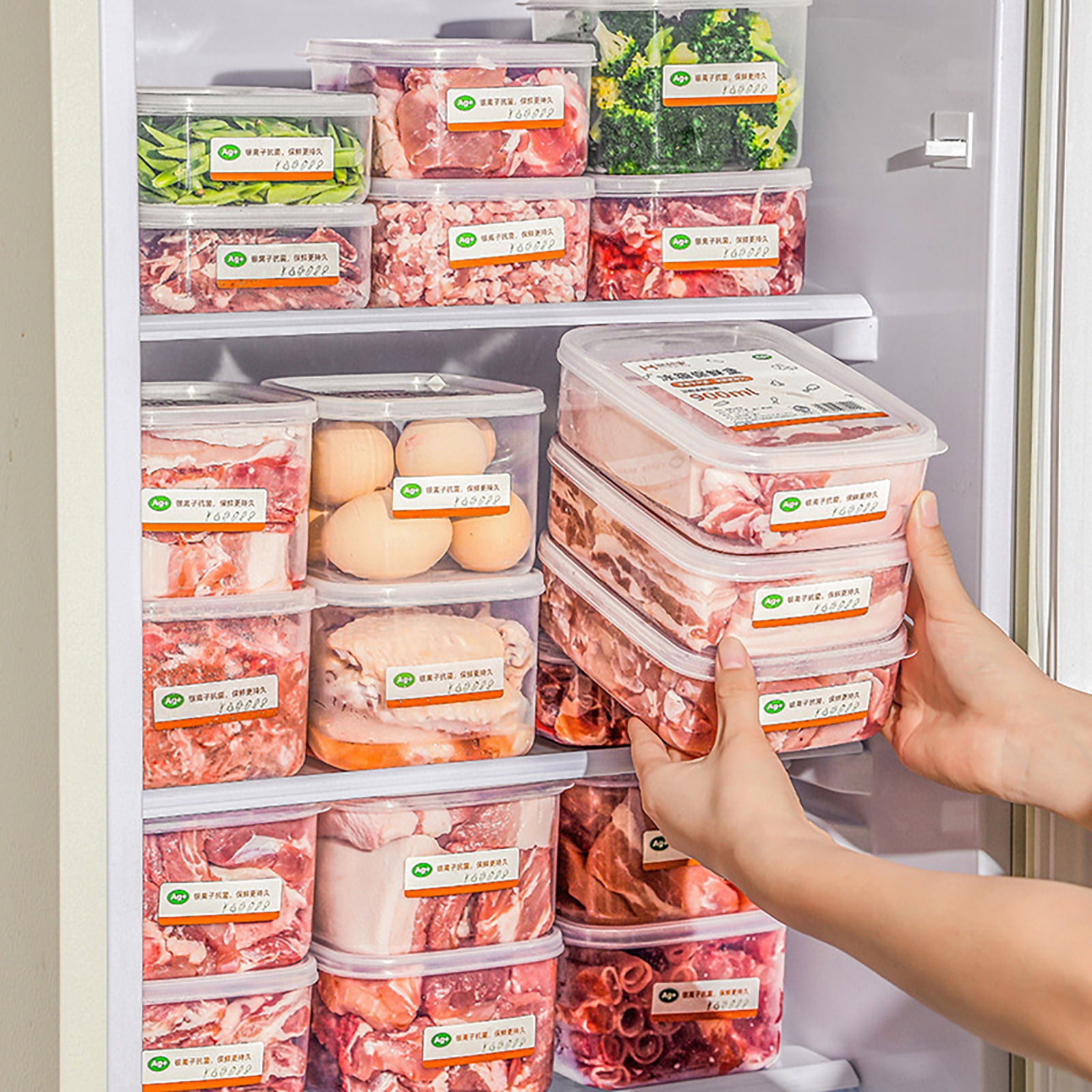 lsiaeian 700/900/1000/1400ML Refrigerator Storage Box with Lid Clear ...