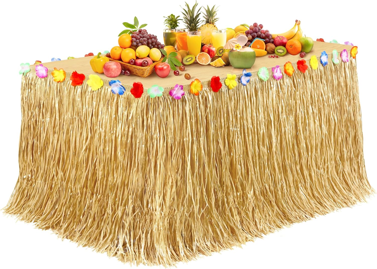**luau grass table skirt 9 feet x 29.5 inch hawaiian grass table skirt ...