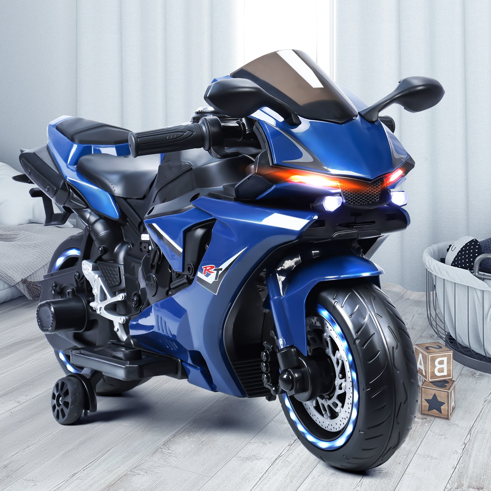 ludlz 12V Kids Electric Motorcycle - 9MPH Ride-On Dirt Bike with ...