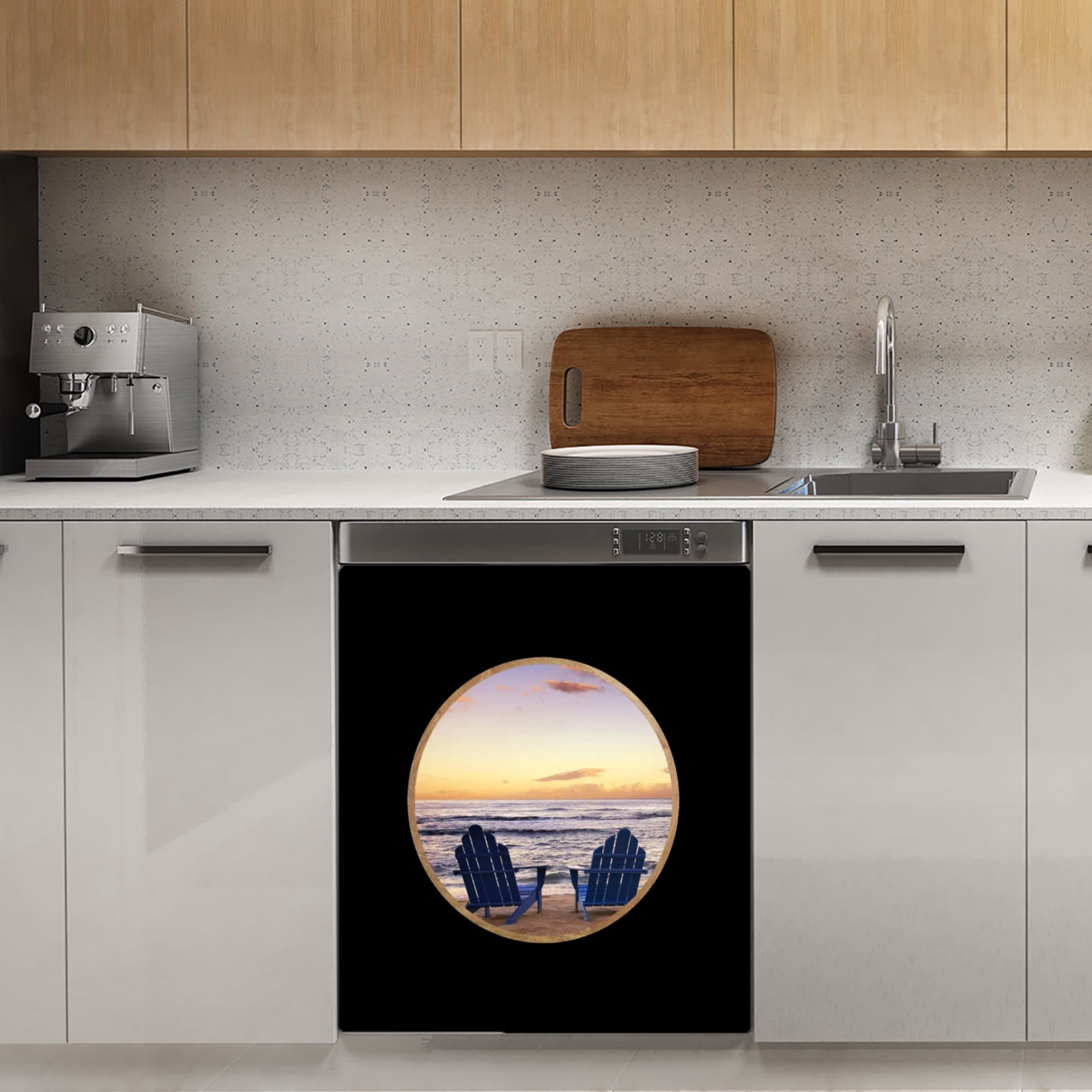 lue Beach Chairs Dishwasher Magnet Cover Decorative Sticker for Home ...