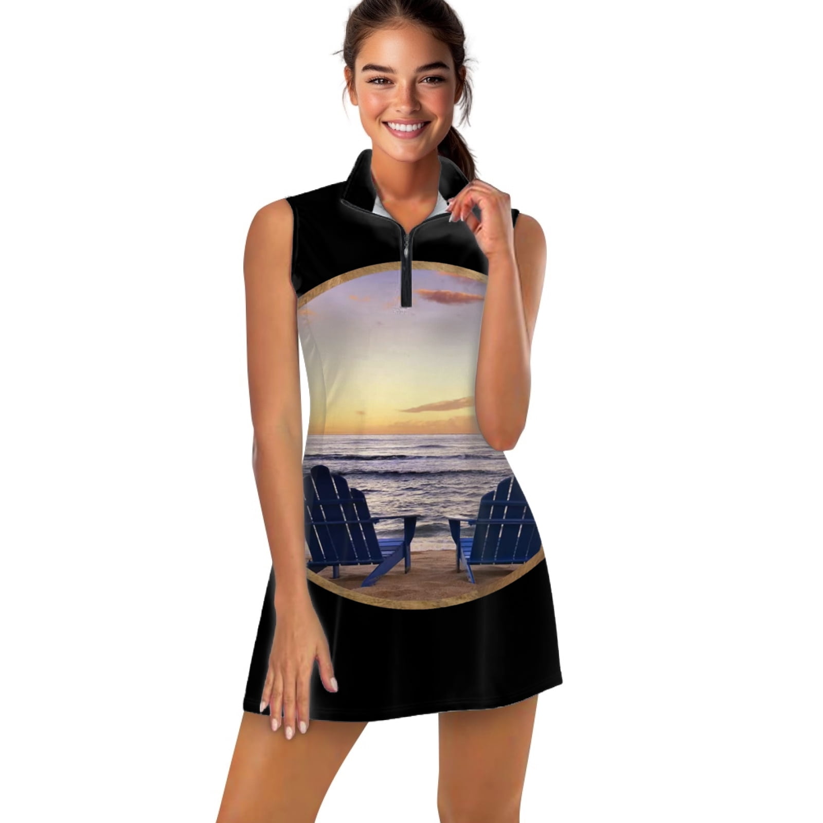 lue Beach Chairs Sports Dresses Women Tennis Dress with Separate Shorts ...