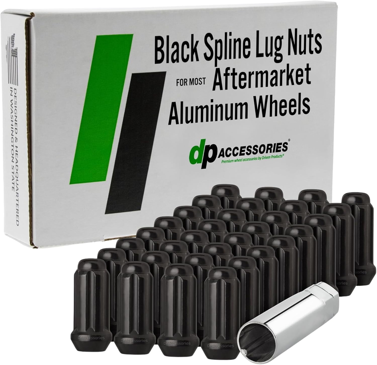 **lug nuts compatible with 2024-2025 gmc hummer ev suv | black spline ...