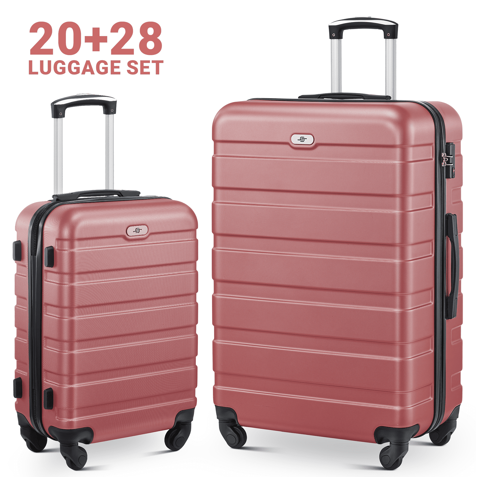 luggage sets 2 piece(20,28 inch) ABS hard suitcase with wheels and TSA ...