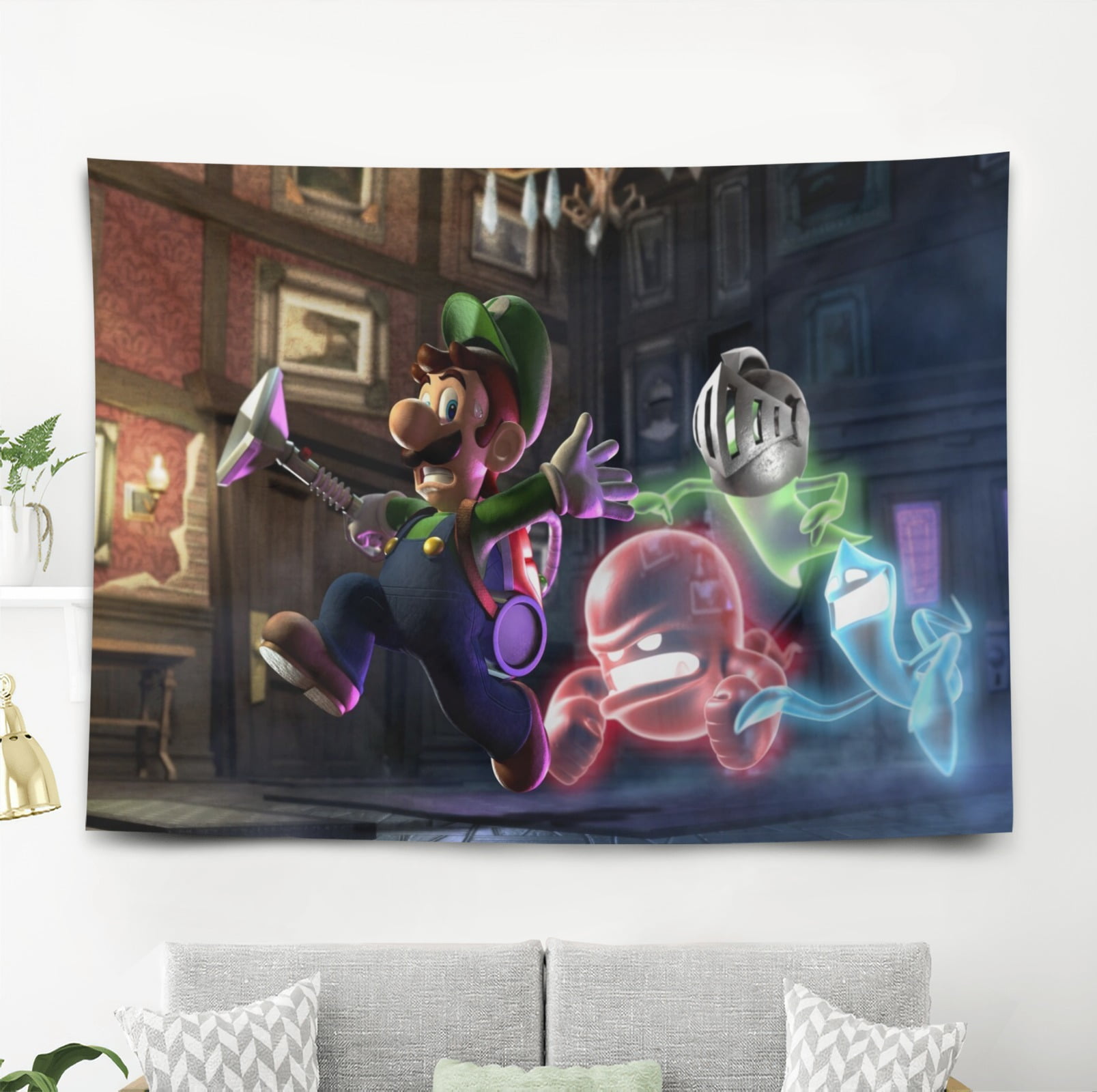 luigis mansion Tapestry Gift Wall Hanging Backdrop for Room Bedroom ...