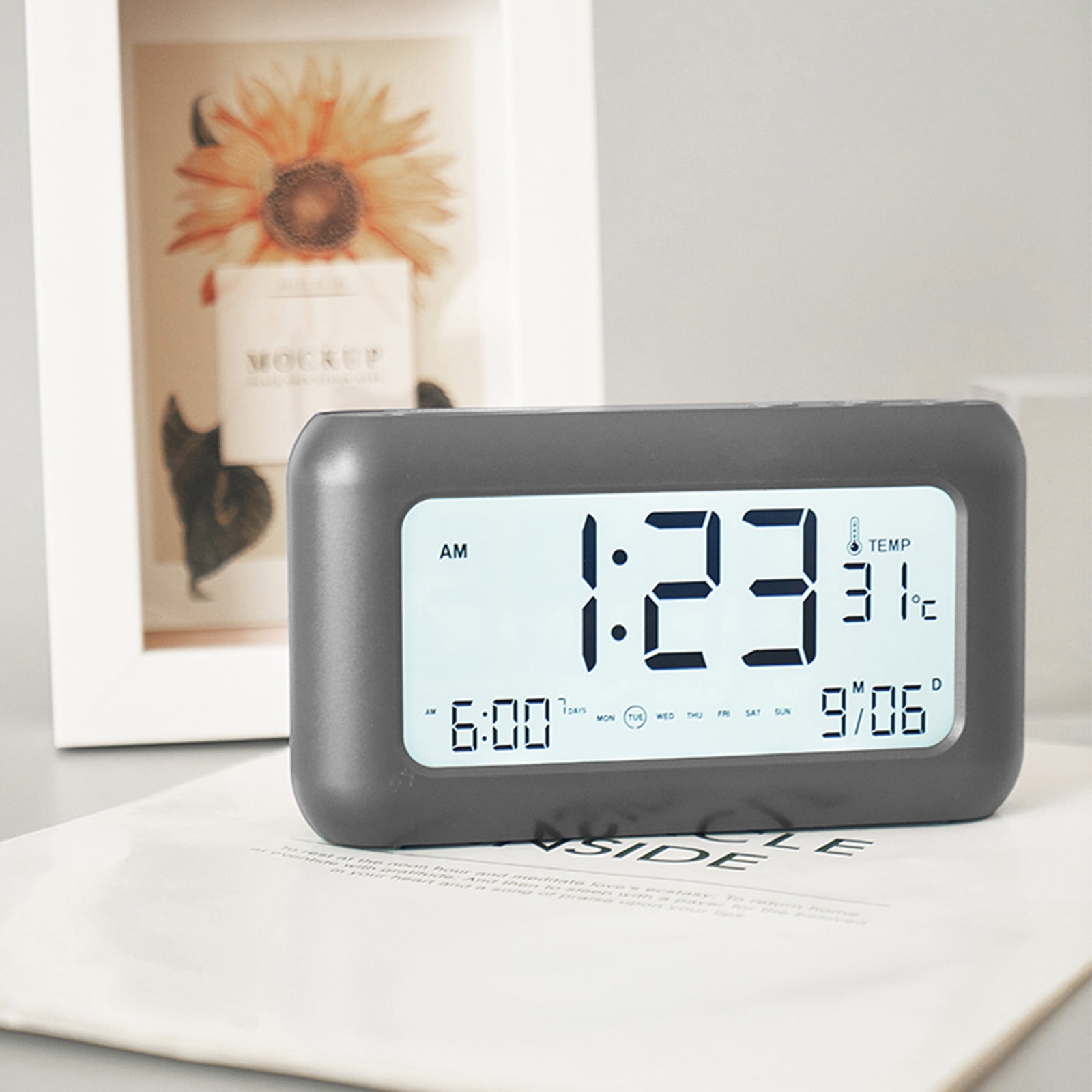 lulshou 170 ° Wide Angle Display LCD Screen Electronic Clock Three ...