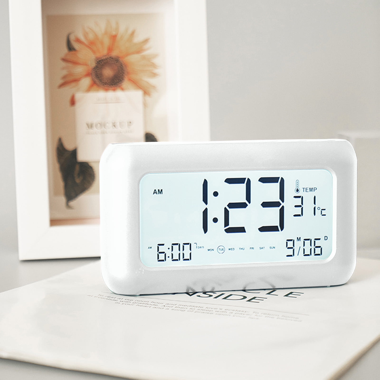 lulshou 170 ° Wide Angle Display LCD Screen Electronic Clock Three ...