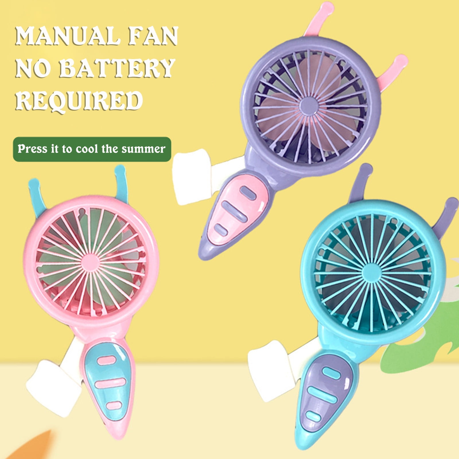 lulshou 2023 Children's Summer Cute Hand-press Hand- Mini Fan Hand ...