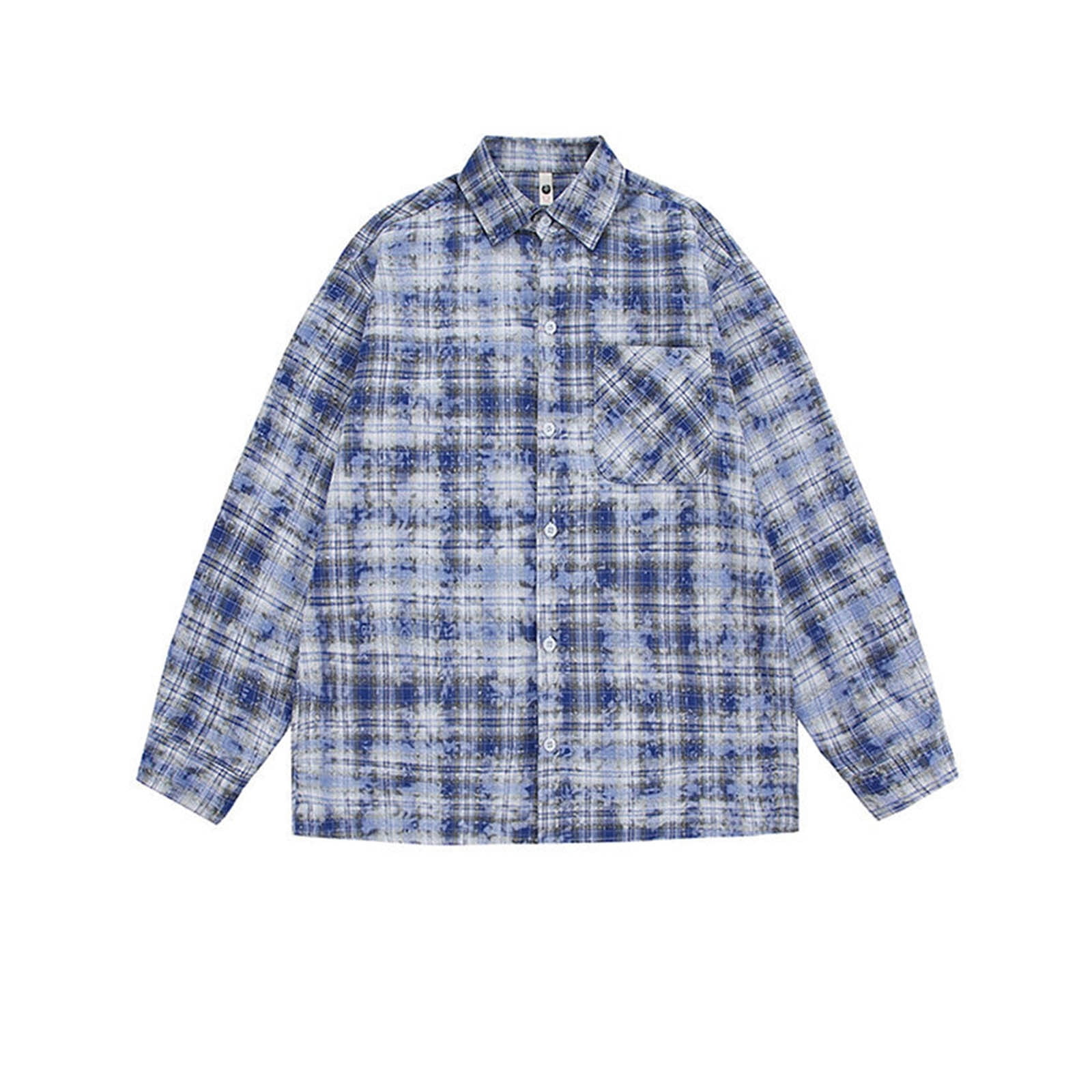 lulshou 2025 Plaid Shirt Men for Man Saving Men's Flannel Shirts Casual ...