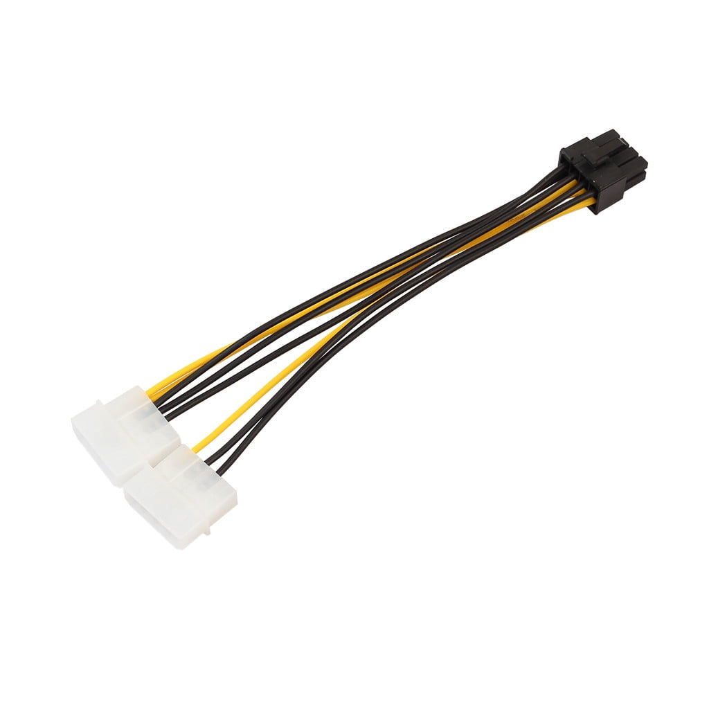 lulshou Dual Molex 4 Pin To 8 Pin PCI-E Express Converter Adapter Power ...