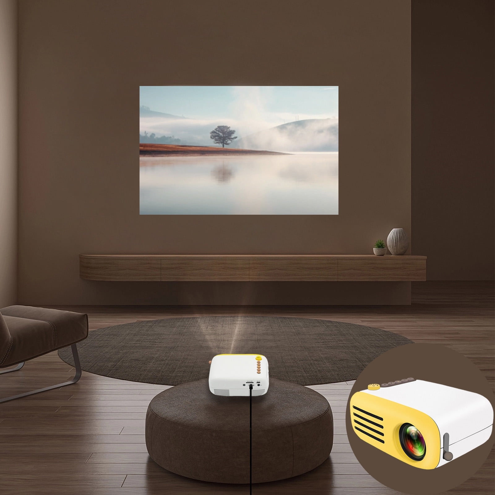 lulshou Home Projector Convenient Mini Projector LED Light Source ...