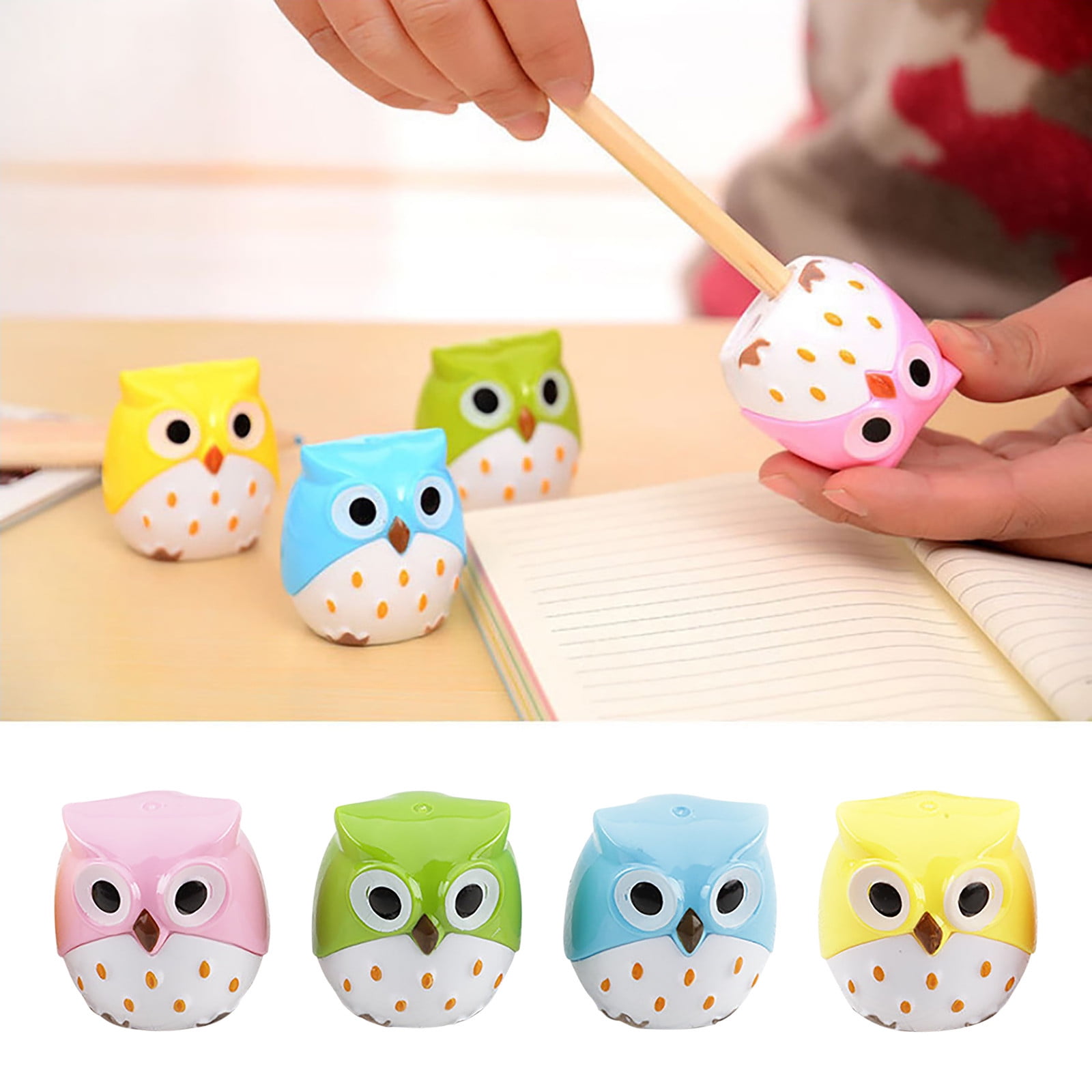 lulshou Mini Cute Lovely Owl Pencil Sharpener Plastic Pencil Sharpener ...