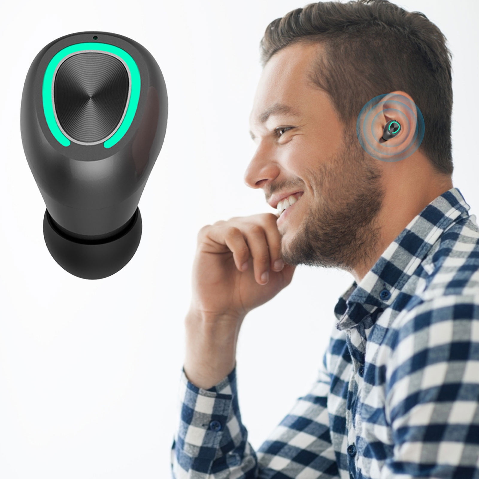 lulshou Mini Wireless Bluetooth Headset Universal Sport Single Ear ...