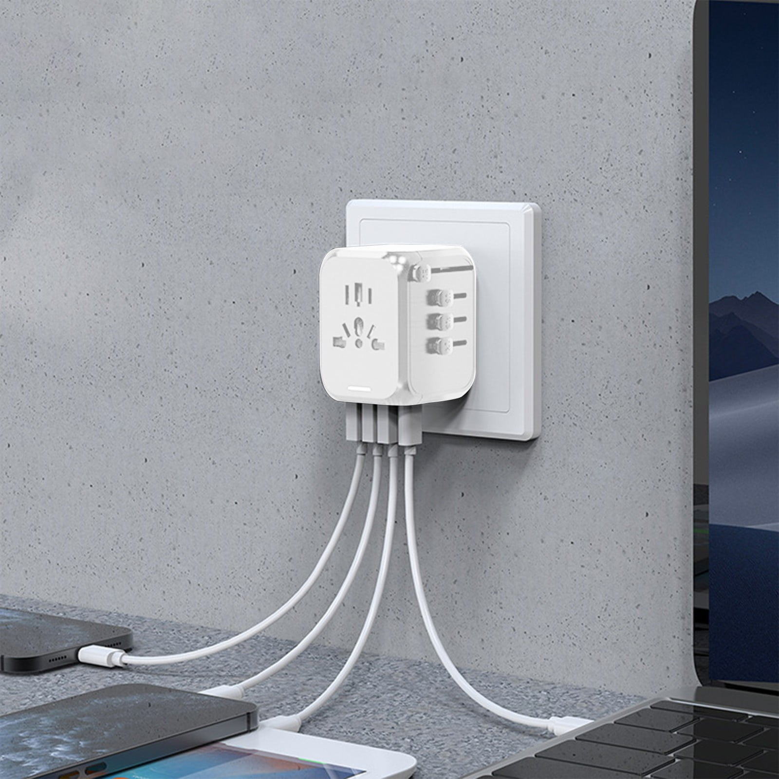 lulshou Multi Plug Outlet Extender with USB, Surge Protector Outlet ...