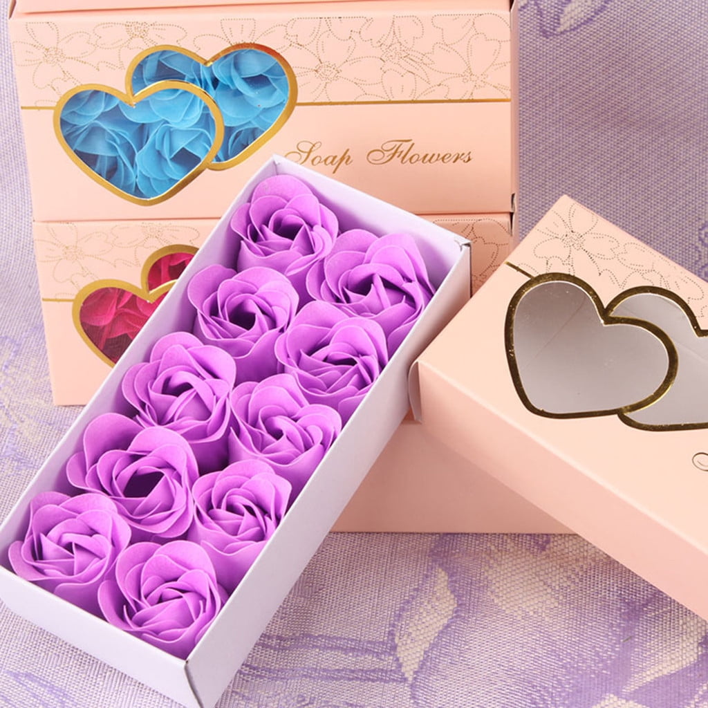 lulshou Scented Bath Body Rose Flower Soap Wedding Decoration Gift 10pc ...