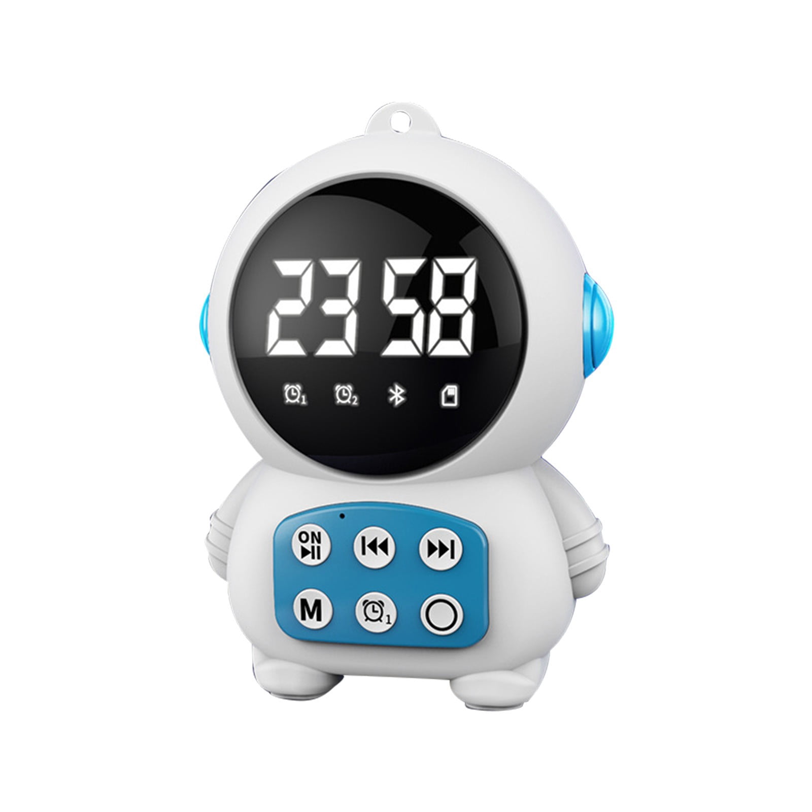 lulshou Space Robot Desktop Speaker Clock Alarm Radio Handheld Mirror ...