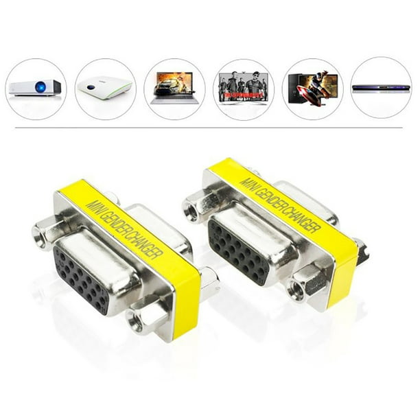 lulshou VGA /SVGA 15pin Gender Changer Adapter Female to Female Cable ...