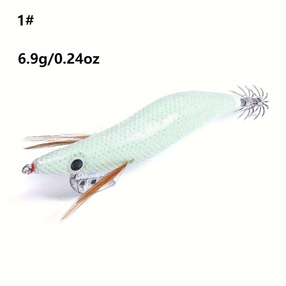 luminous white green wood shrimp fake bait squid hook explosion hook hard bait sea fishing hook ...