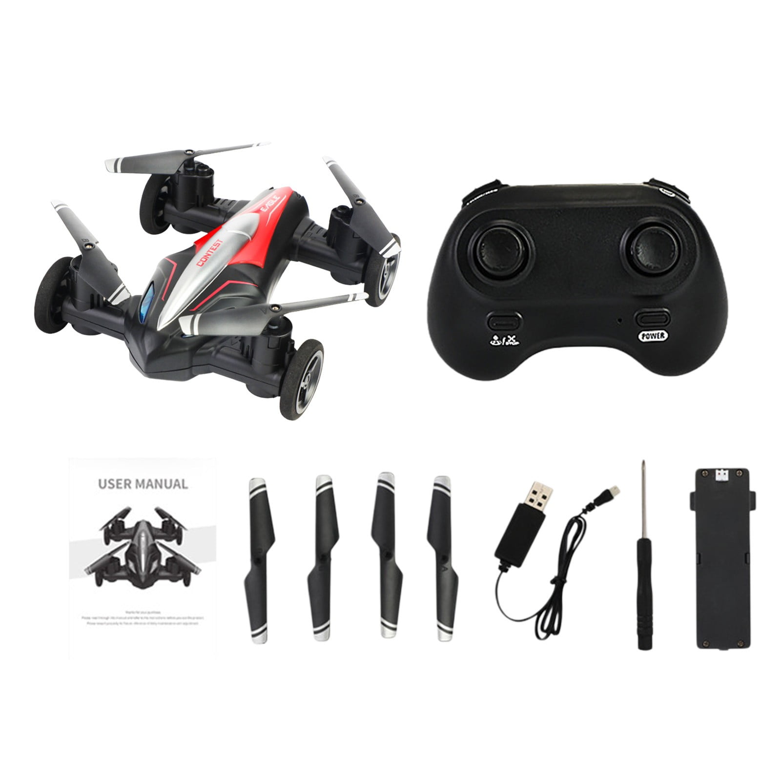 luoshungang V11 Remote Control Flying Car Air Ground Mode Toys 2025 ...