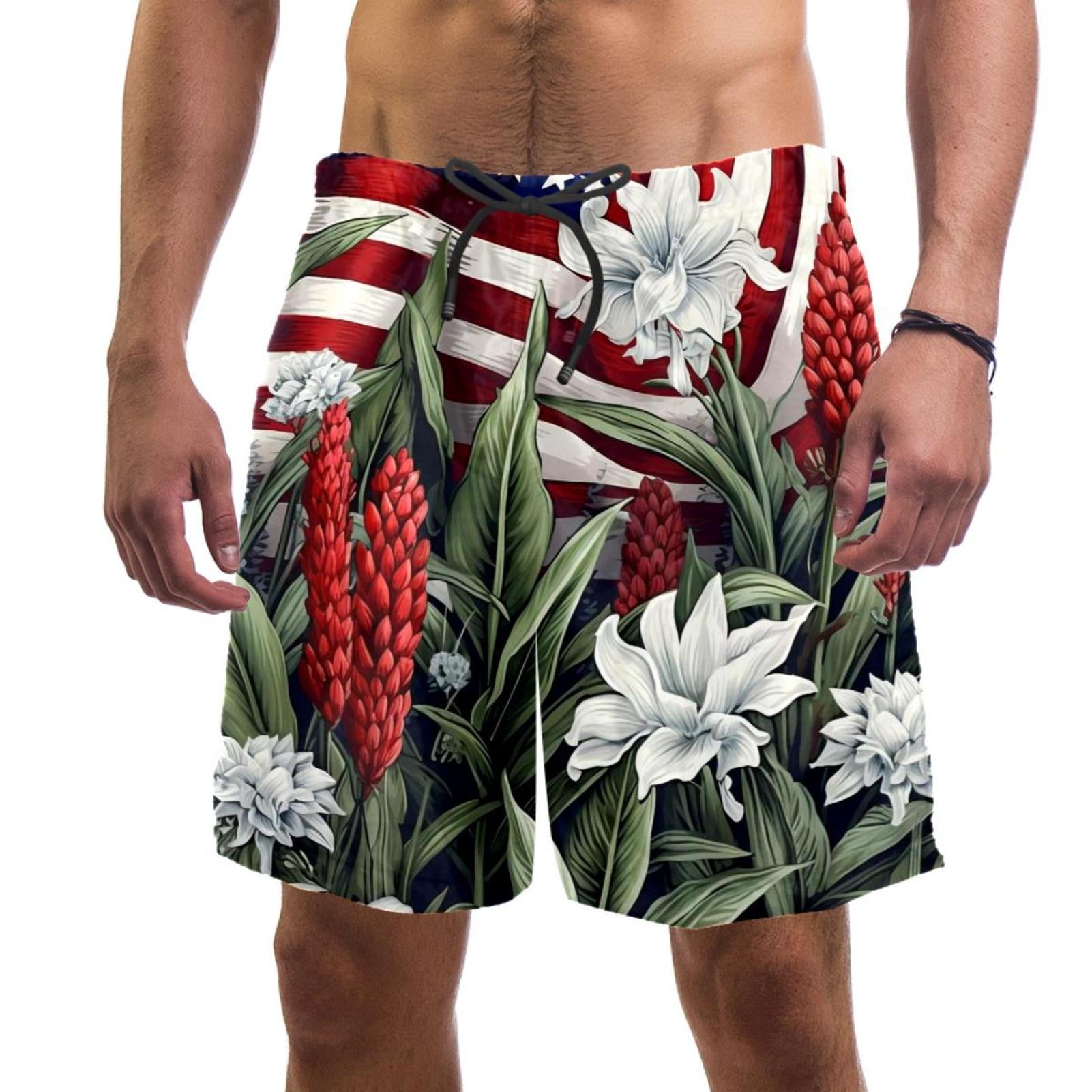 luoweisi Men's Beach Shorts Quick Dry Swim Trunks with Mesh Lining ...