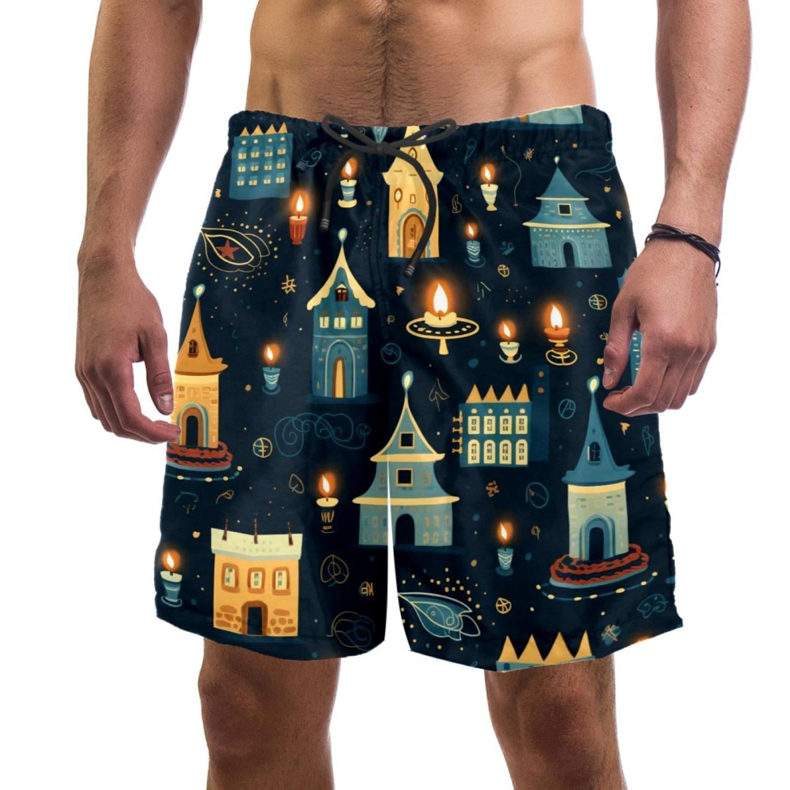 luoweisi Men's Beach Shorts Quick Dry Swim Trunks with Mesh Lining ...