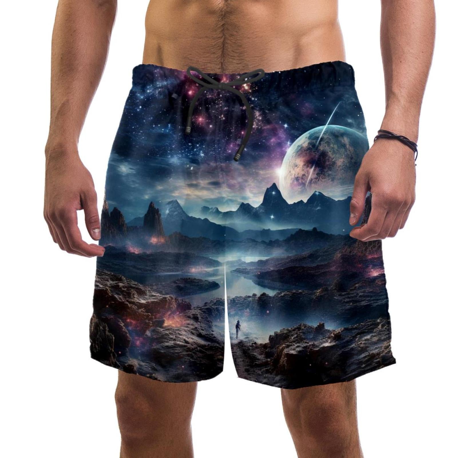 luoweisi Men's Beach Shorts Quick Dry Swim Trunks with Mesh Lining ...