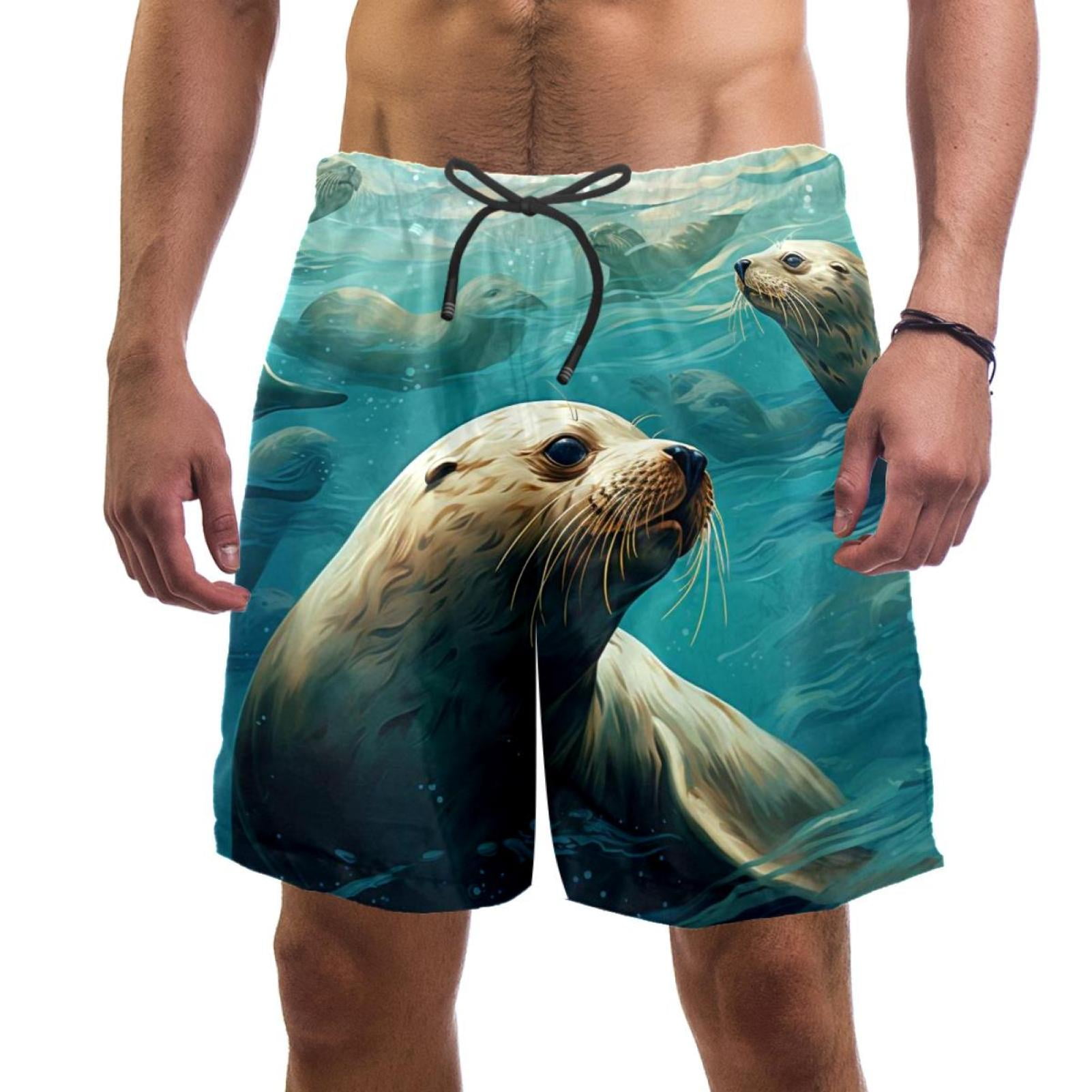 luoweisi Men's Beach Shorts Quick Dry Swim Trunks with Mesh Lining Sea ...