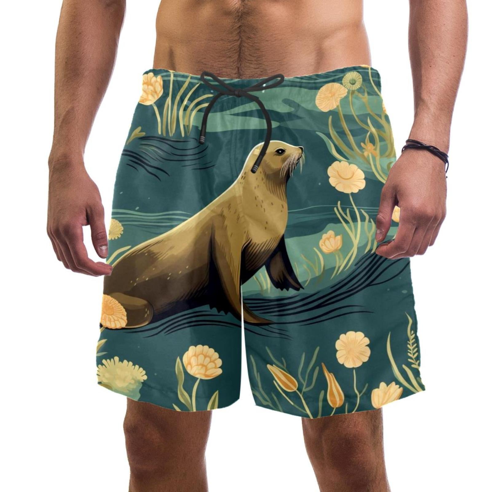 luoweisi Men's Beach Shorts Quick Dry Swim Trunks with Mesh Lining Sea ...