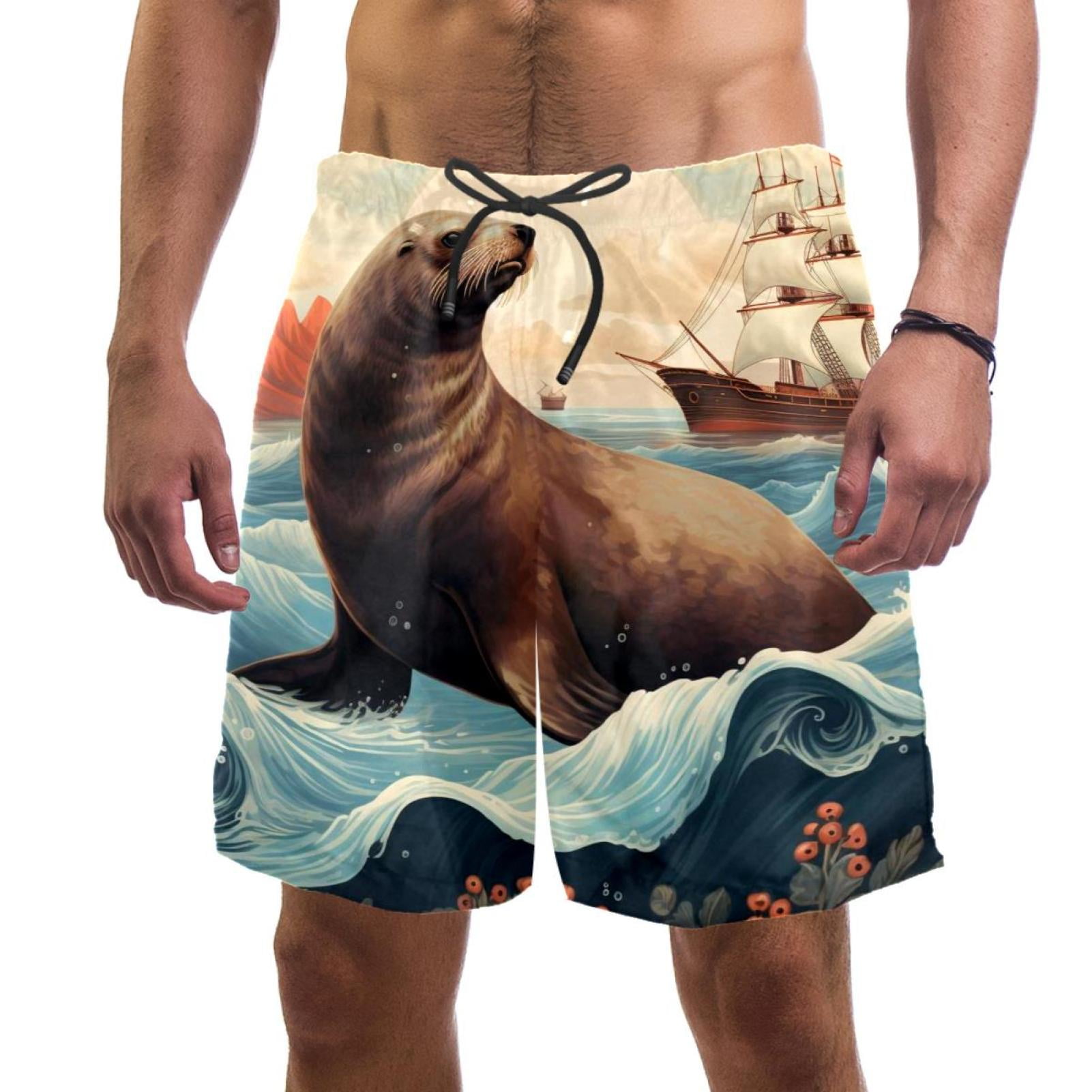 luoweisi Men's Beach Shorts Quick Dry Swim Trunks with Mesh Lining Sea ...