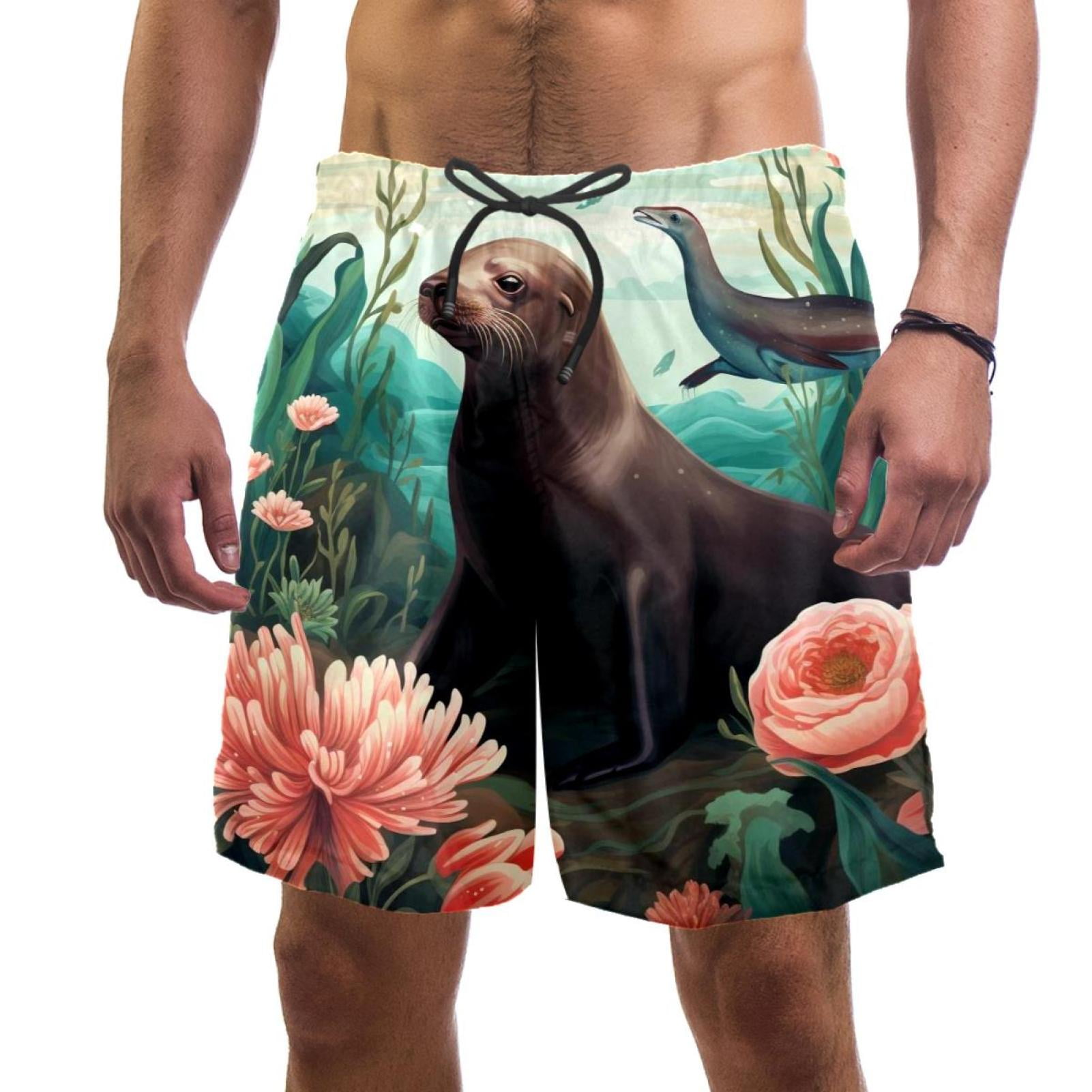 luoweisi Men's Beach Shorts Quick Dry Swim Trunks with Mesh Lining Sea ...