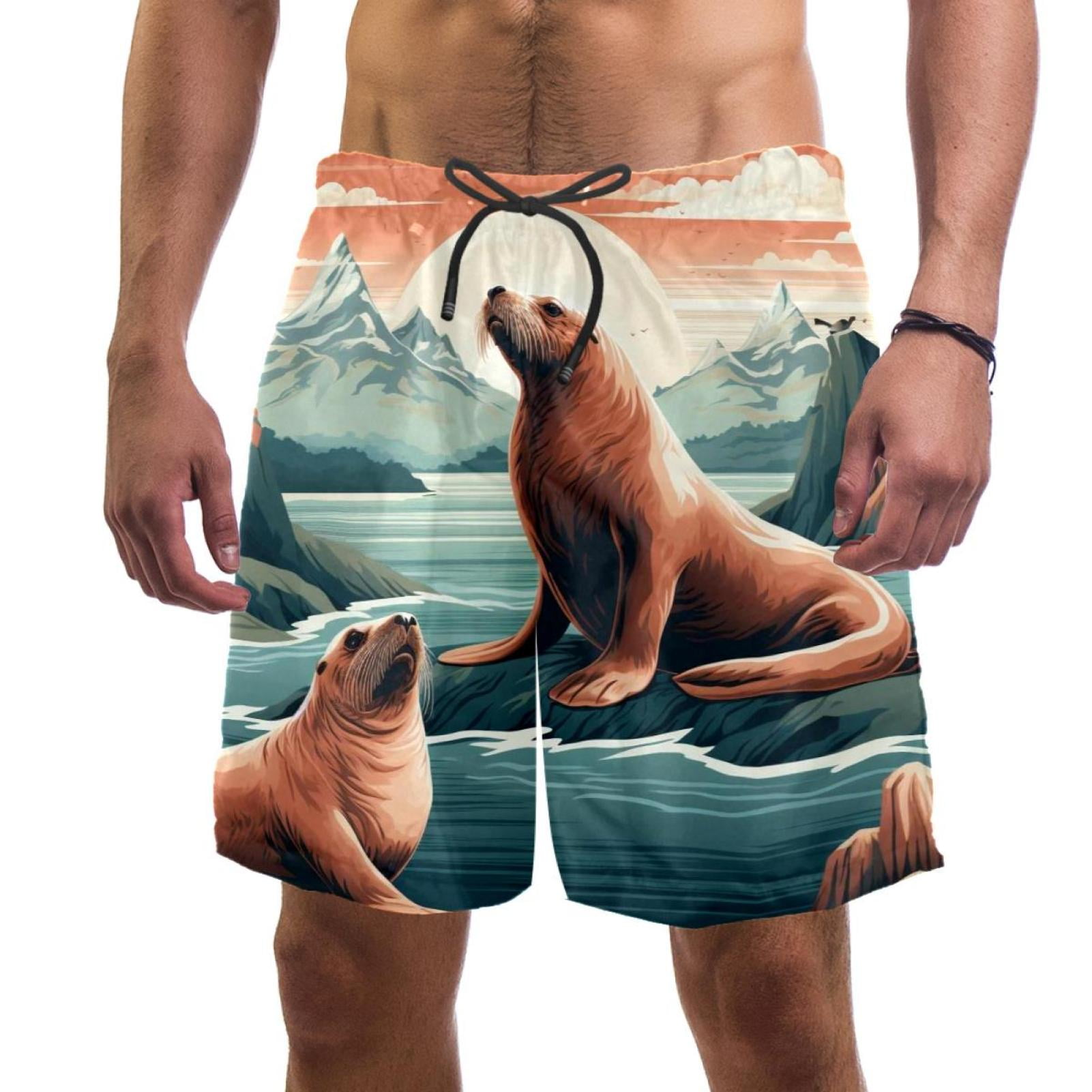 luoweisi Men's Beach Shorts Quick Dry Swim Trunks with Mesh Lining Sea ...