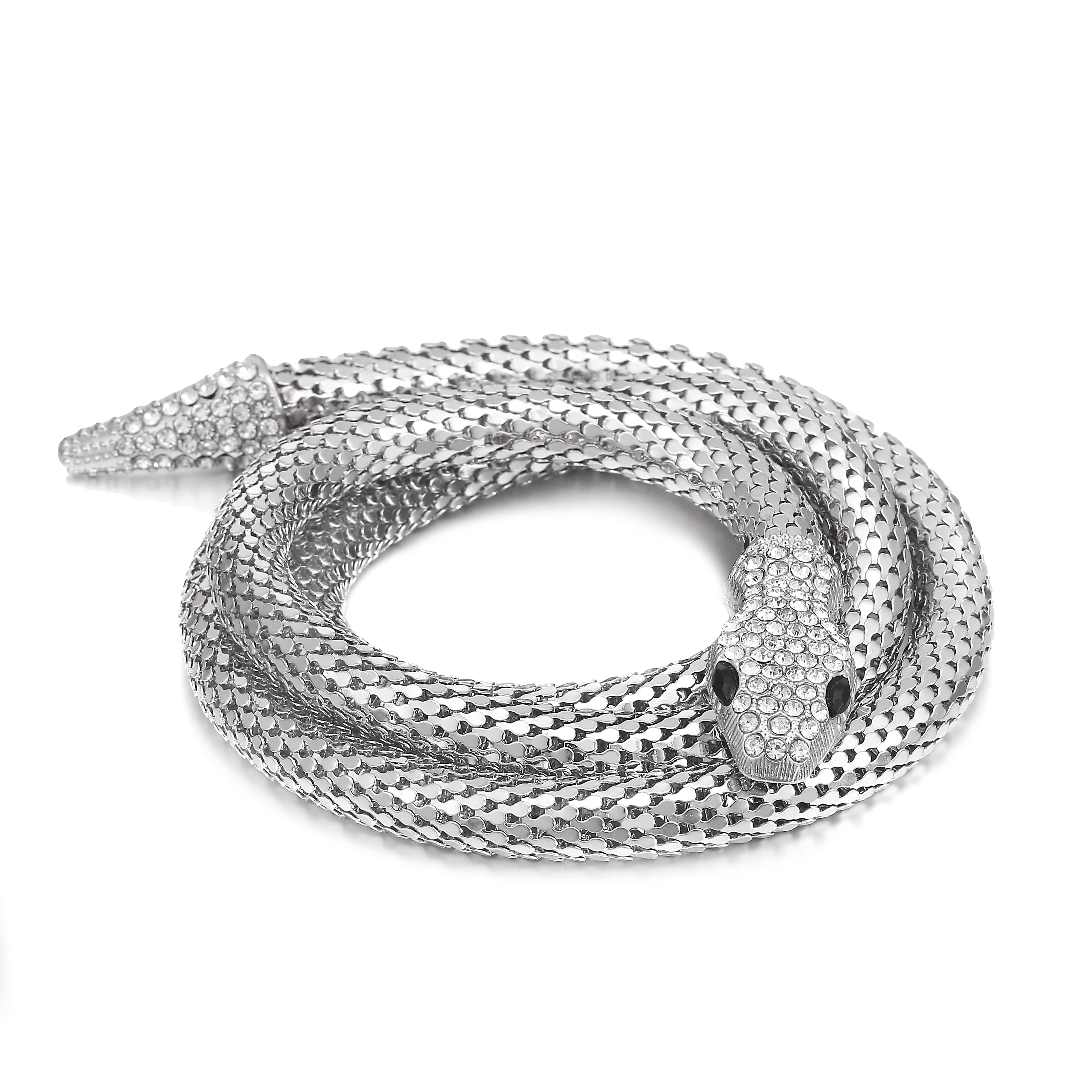 lureme Flexible Bendable Snake Necklace, Adjustable Snake Collar Choker ...