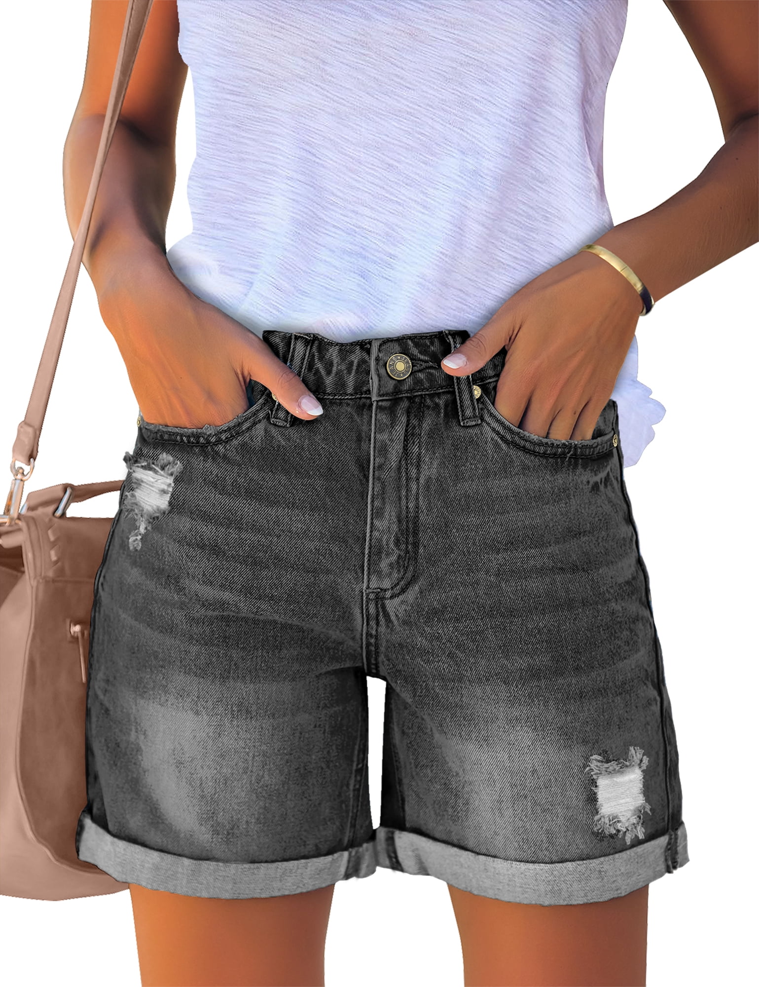 luvamia Jean Shorts Plus Size women Denim Jean Shorts High Waisted ...